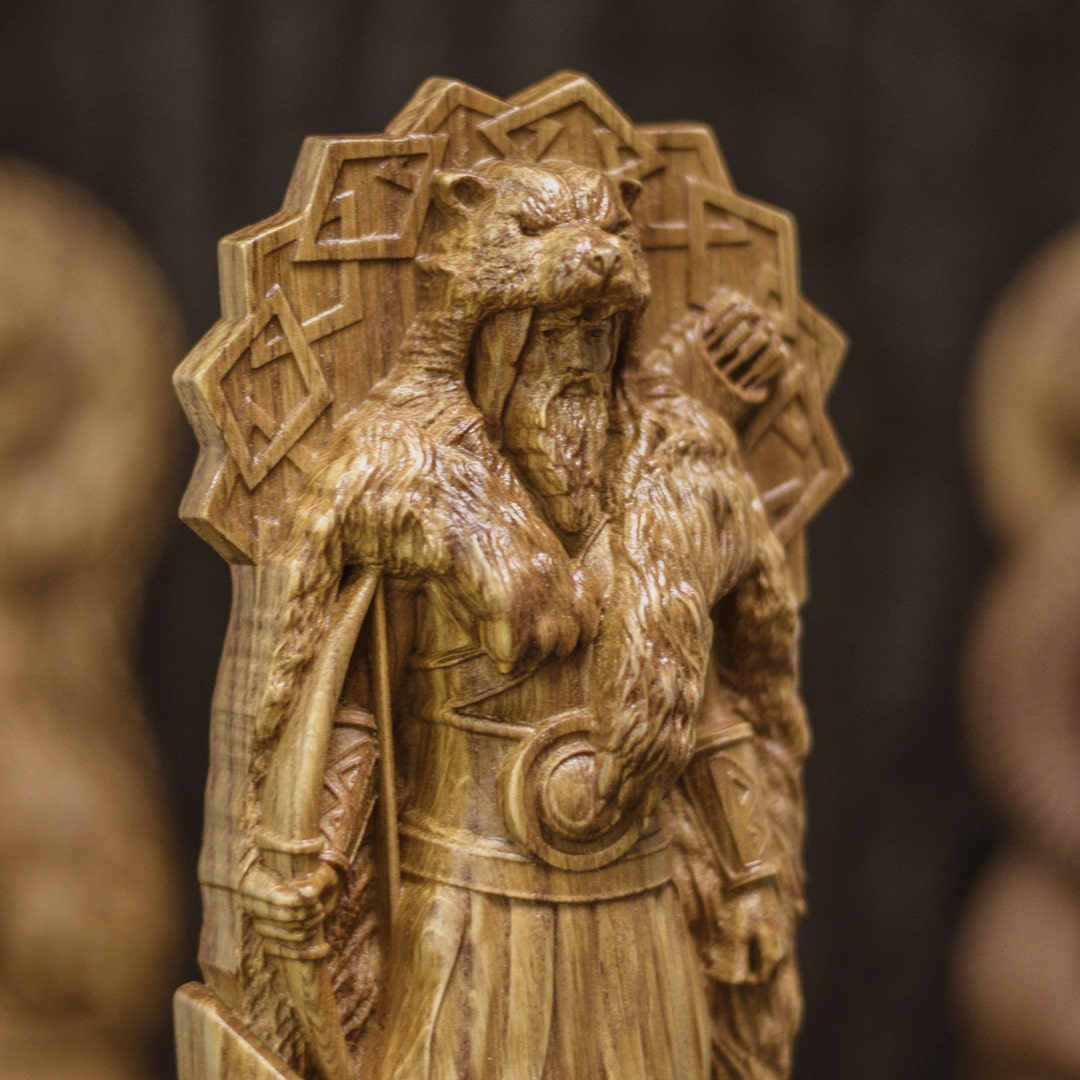 Ullr, God Viking, God Wood Carved Statue Pagan Paganism God, Altar ...