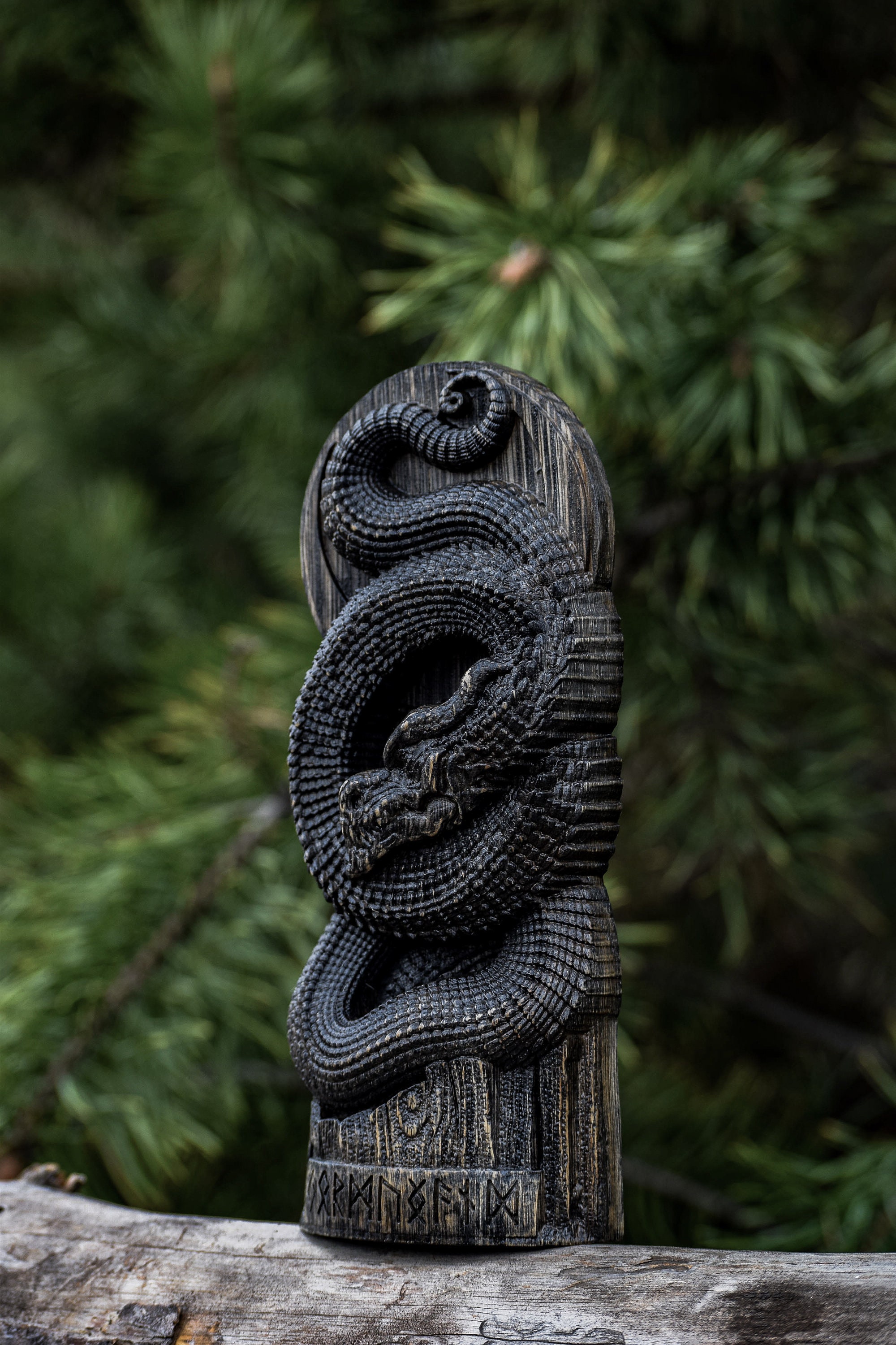 Jormungandr Wooden Altar Statue Viking Nordic Pagan Decor - Etsy UK