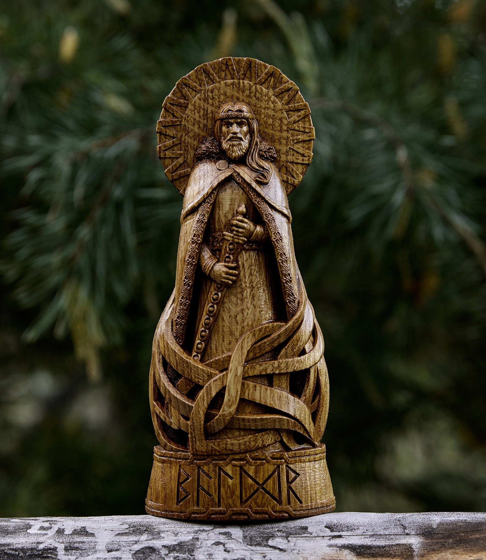Baldr Statue God Viking God Wood Carved Pagan Paganism God - Etsy