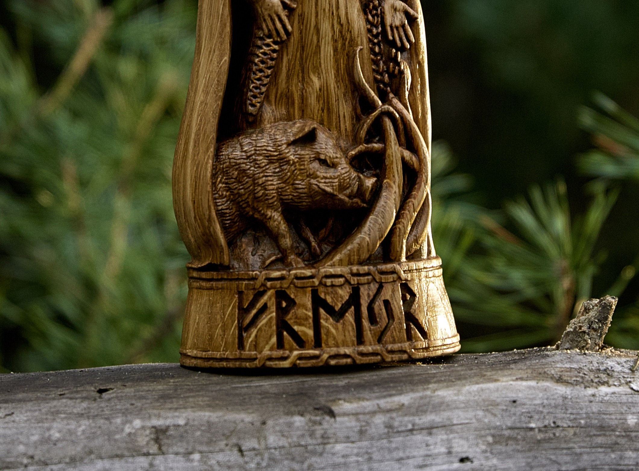 Freyr God Viking God Wood Carved Statue Pagan Paganism God | Etsy