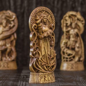 Frigga, God Viking, Wood Carved Frigg Statue, Friga, God Altar ...