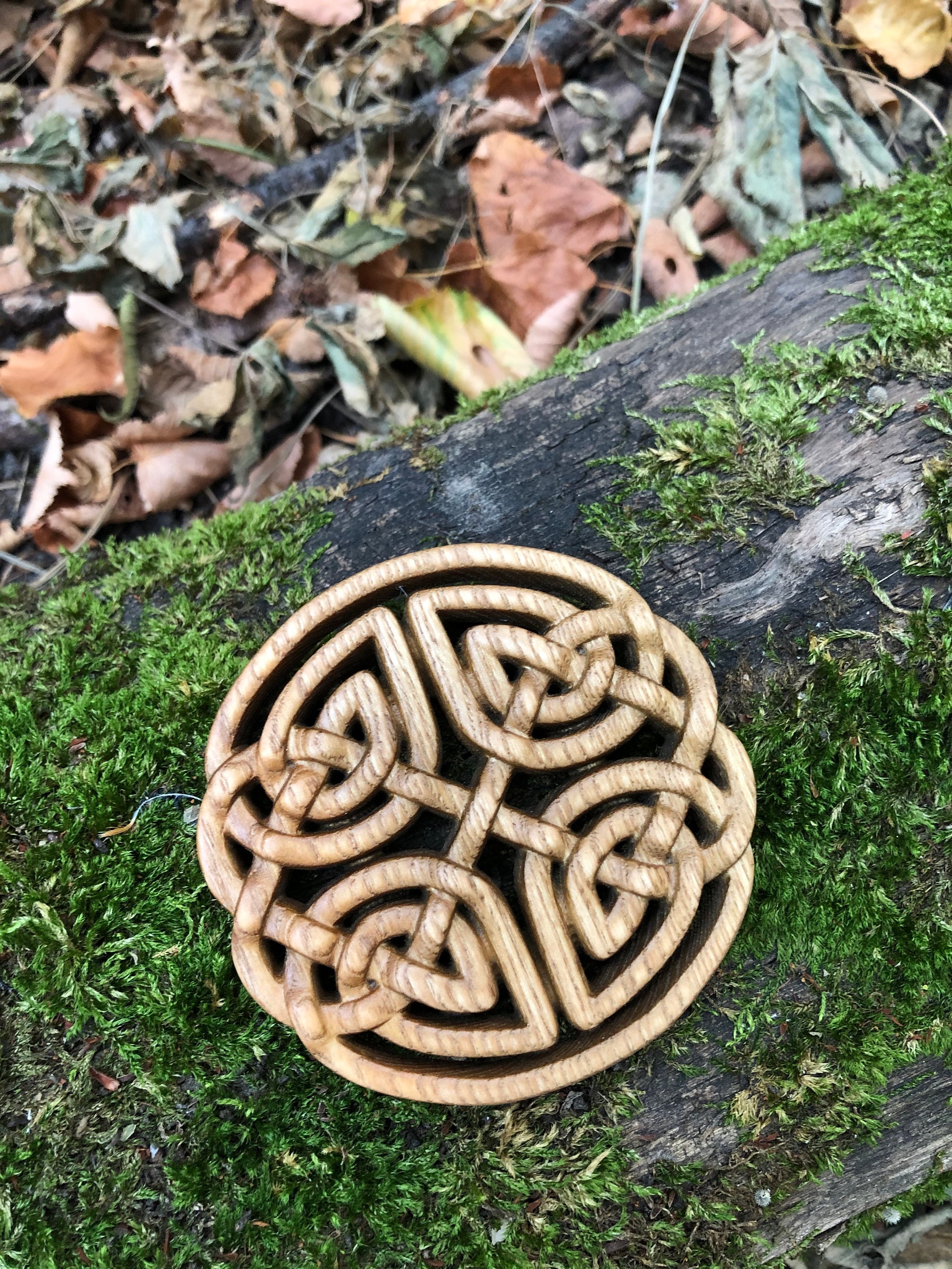 Handmade Wood Carved Celtic Knot Ornament: Natural Ash Wood Decor - Etsy