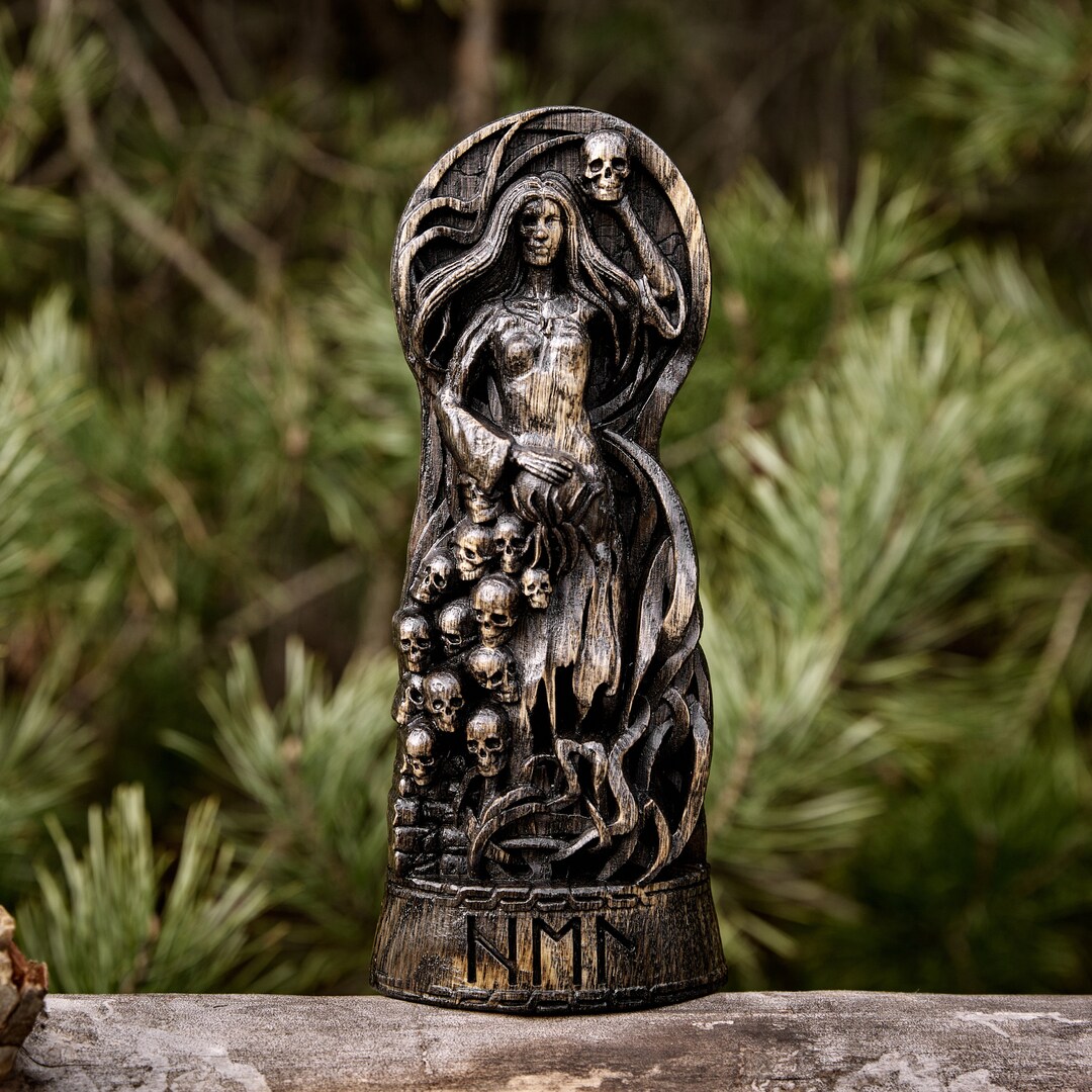 Hell Goddes Viking God Wood Carved Statue Pagan Paganism - Etsy