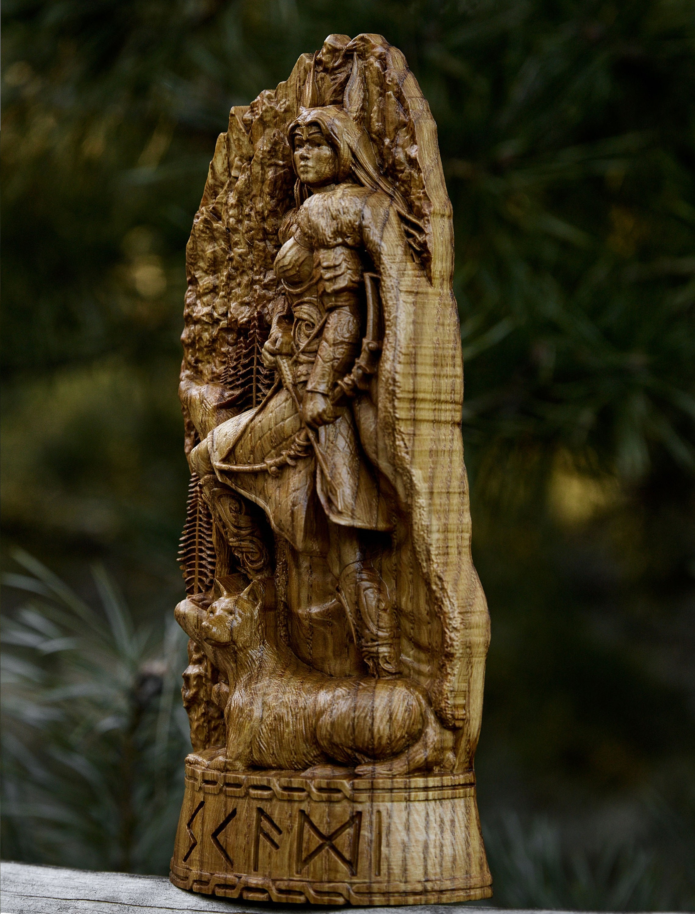 Skadi God Viking Wood Carved Skade Statue Skathi God Altar | Etsy