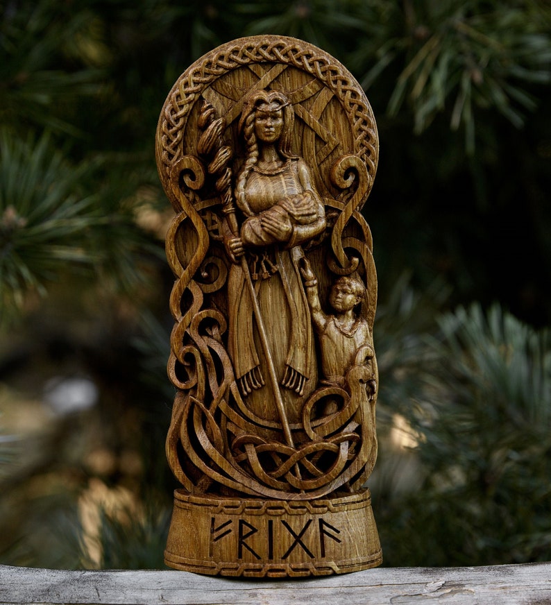Frigga God Viking Wood Carved Frigg Statue Friga God Altar - Etsy UK