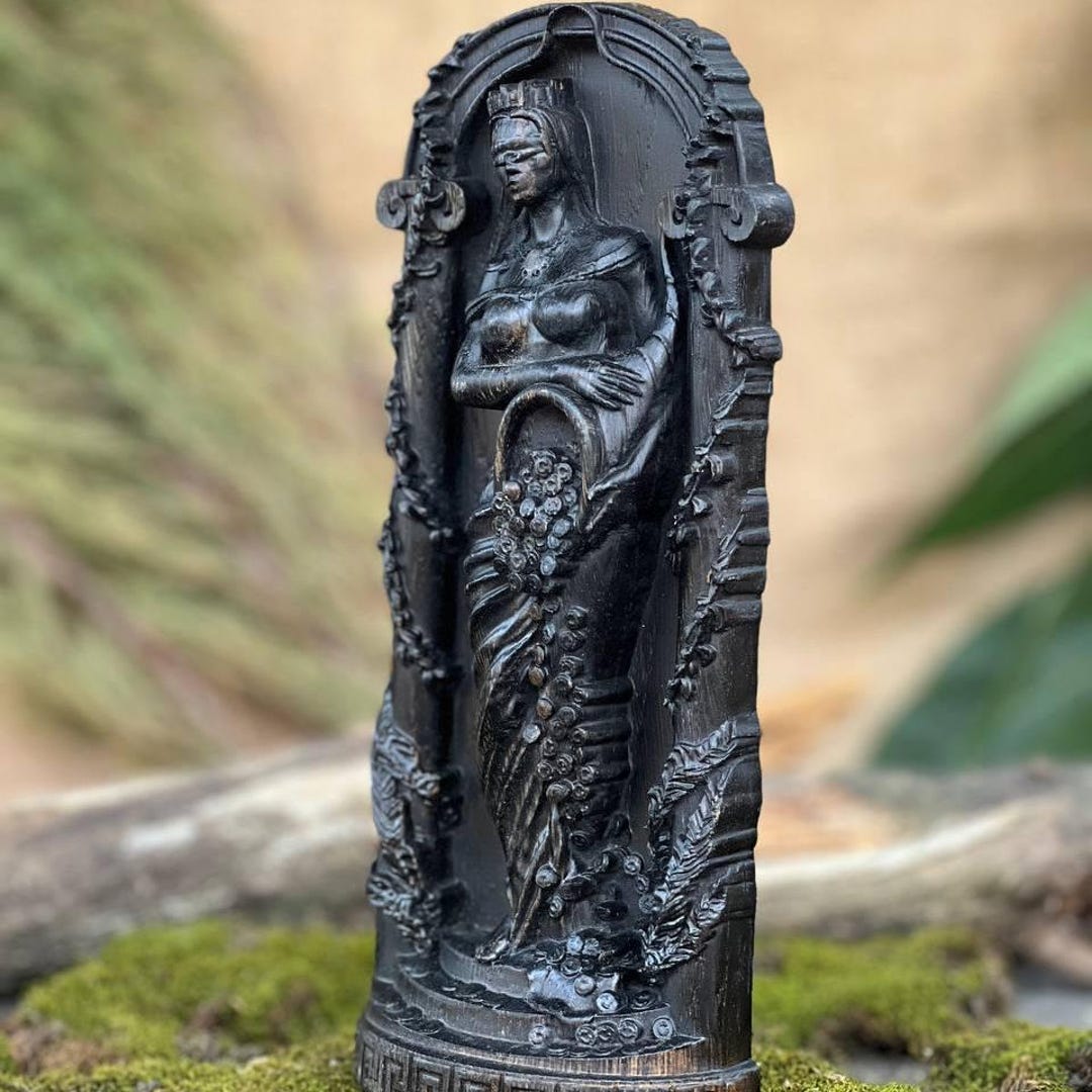 Handmade Oak Fortuna Statue: Greek Goddess of Luck, 9-inch - Etsy UK