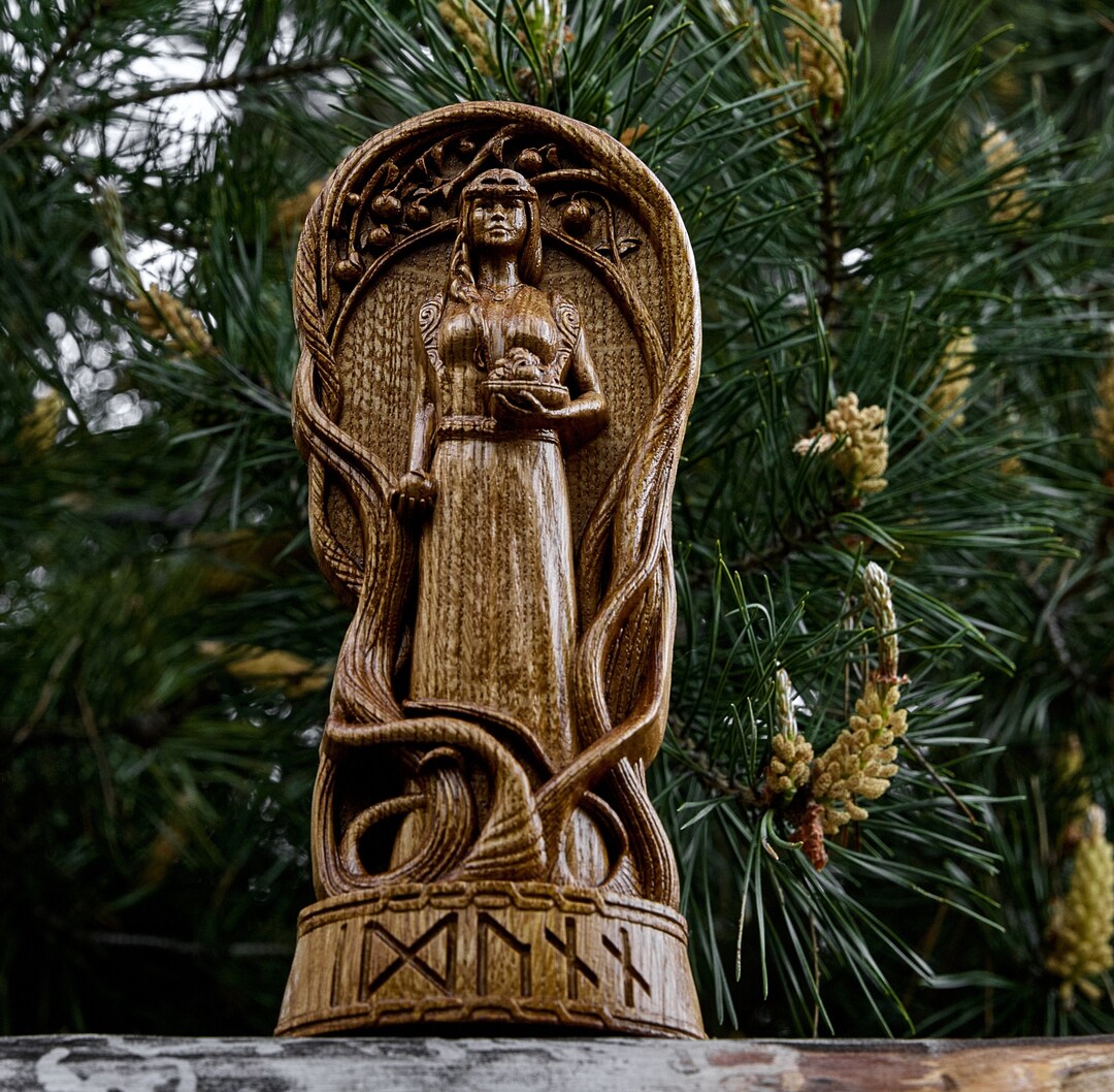 Idunna, God Viking, God Wood Carved Iduna Statue Pagan Paganism God ...