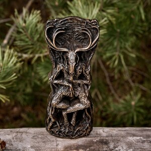 Hand-carved Oak Wendigo Statue: Dark Pagan Altar Decor - Etsy