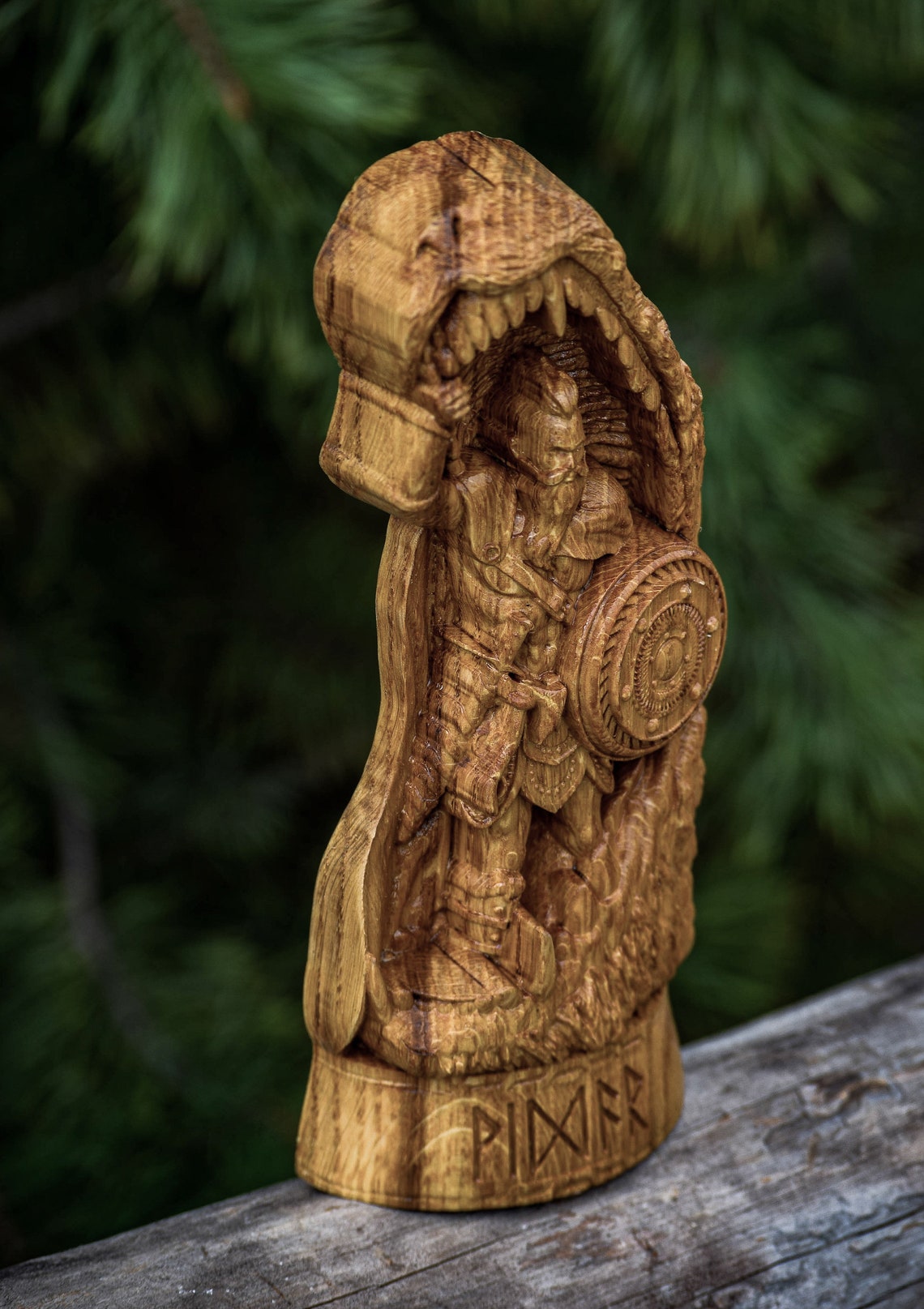 Vidarr God Viking Wood Carved Vidar Statue Vithar God - Etsy