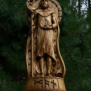Hand-carved Máni Wooden Statue | Norse Moon God, Lunar Magic & Night ...