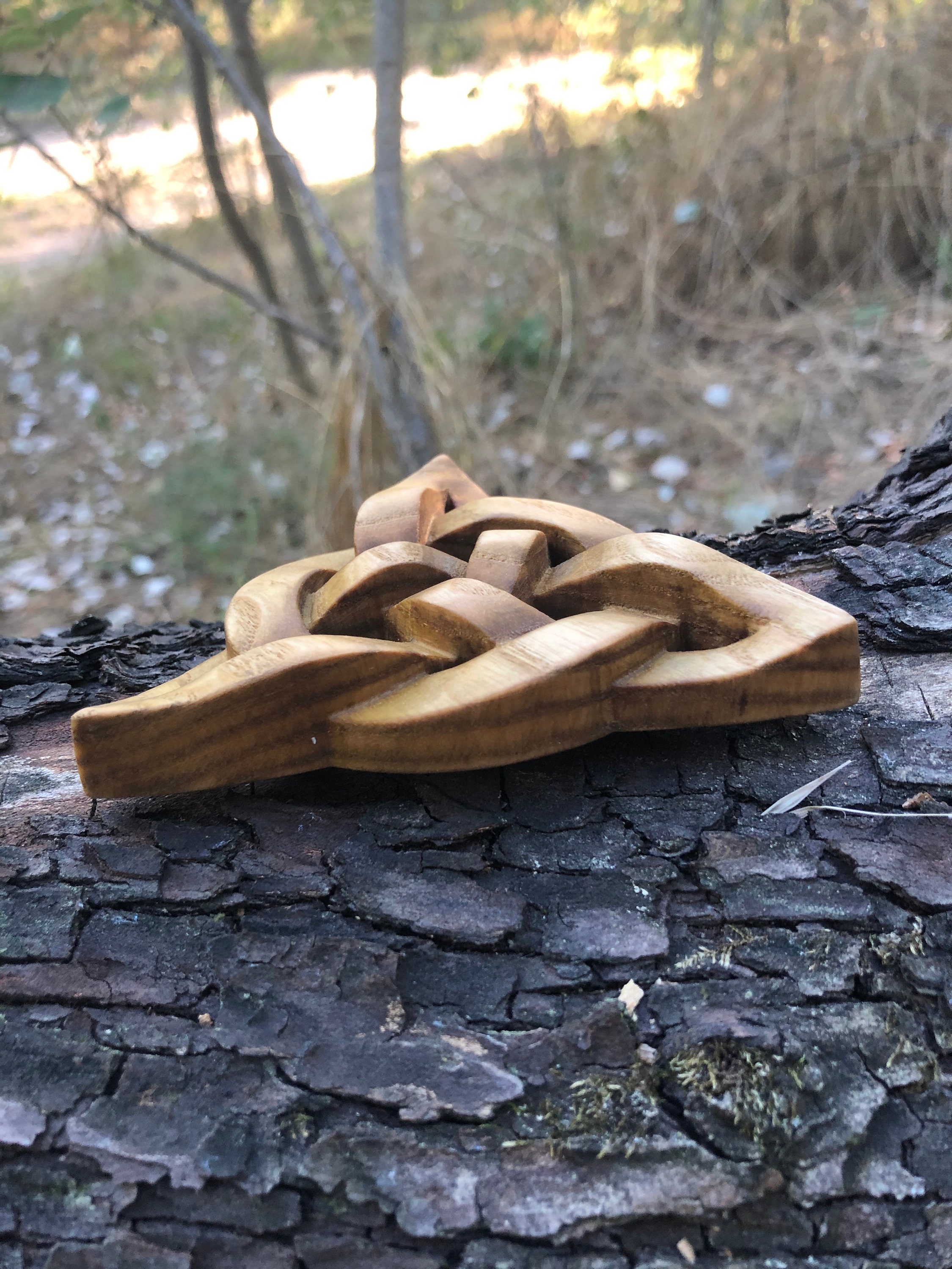 Hand Carved Wood Triquetra: Ash Celtic Wall Decor - Etsy