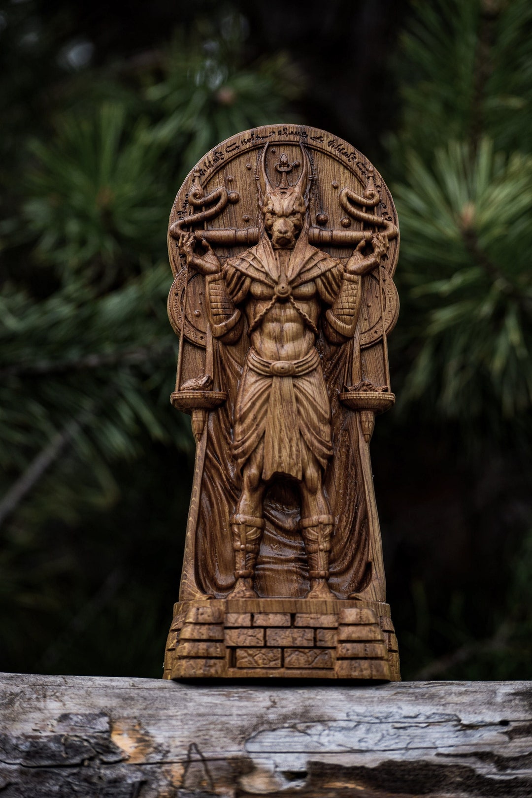 Anubis Statue, Wiccan Decor, Wood Carved Statue, Egyptian Statue ...