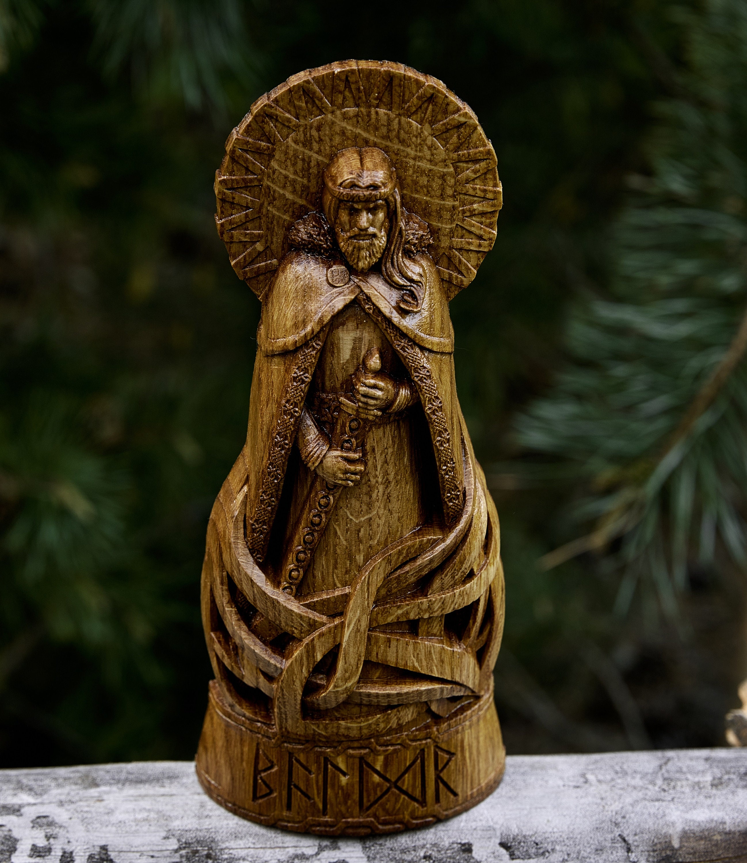 Baldr Statue God Viking God Wood Carved Pagan Paganism God - Etsy