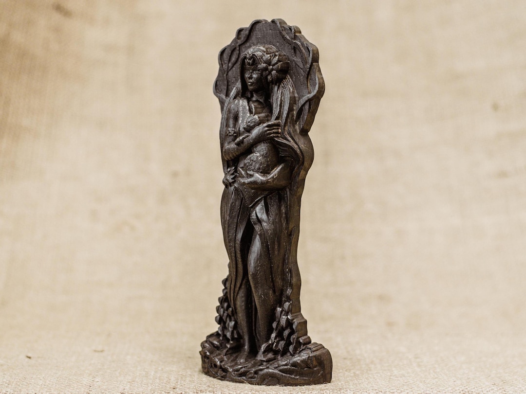 Goddess Ostara Wooden Statue, Embrace the Eternal Cycle of Renewal - Etsy