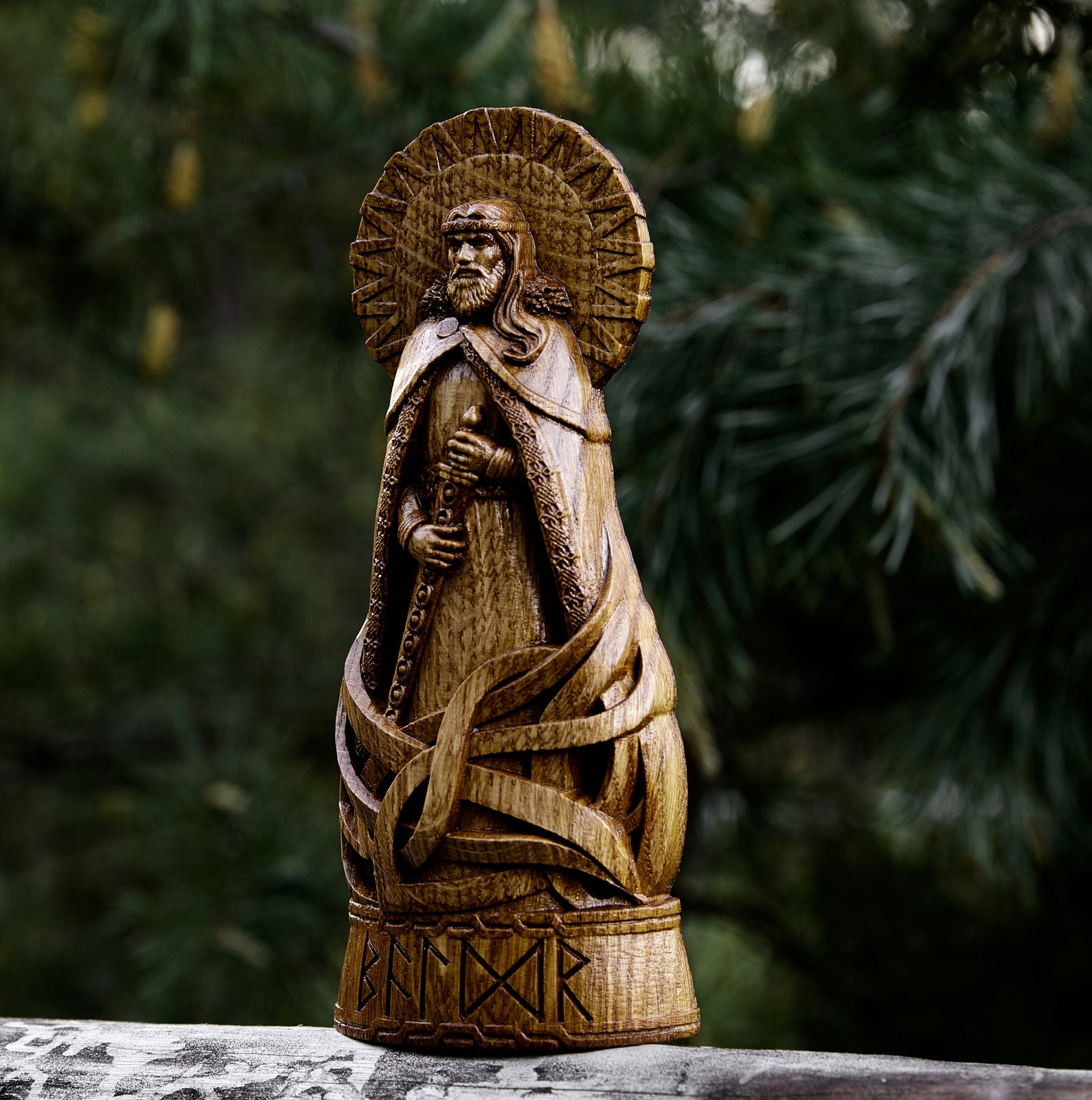 Baldr Statue God Viking God Wood Carved Pagan Paganism God - Etsy