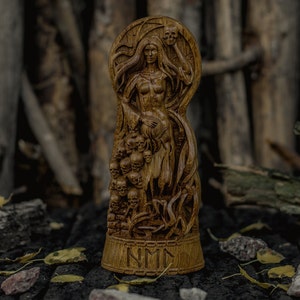 Hell Statue, Goddess of Dead, Norse Mythology Statue, Wood Carved ...