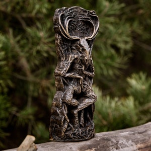 Embrace Ancient Mystique: Handcrafted Wooden Statue Wendigo, the ...