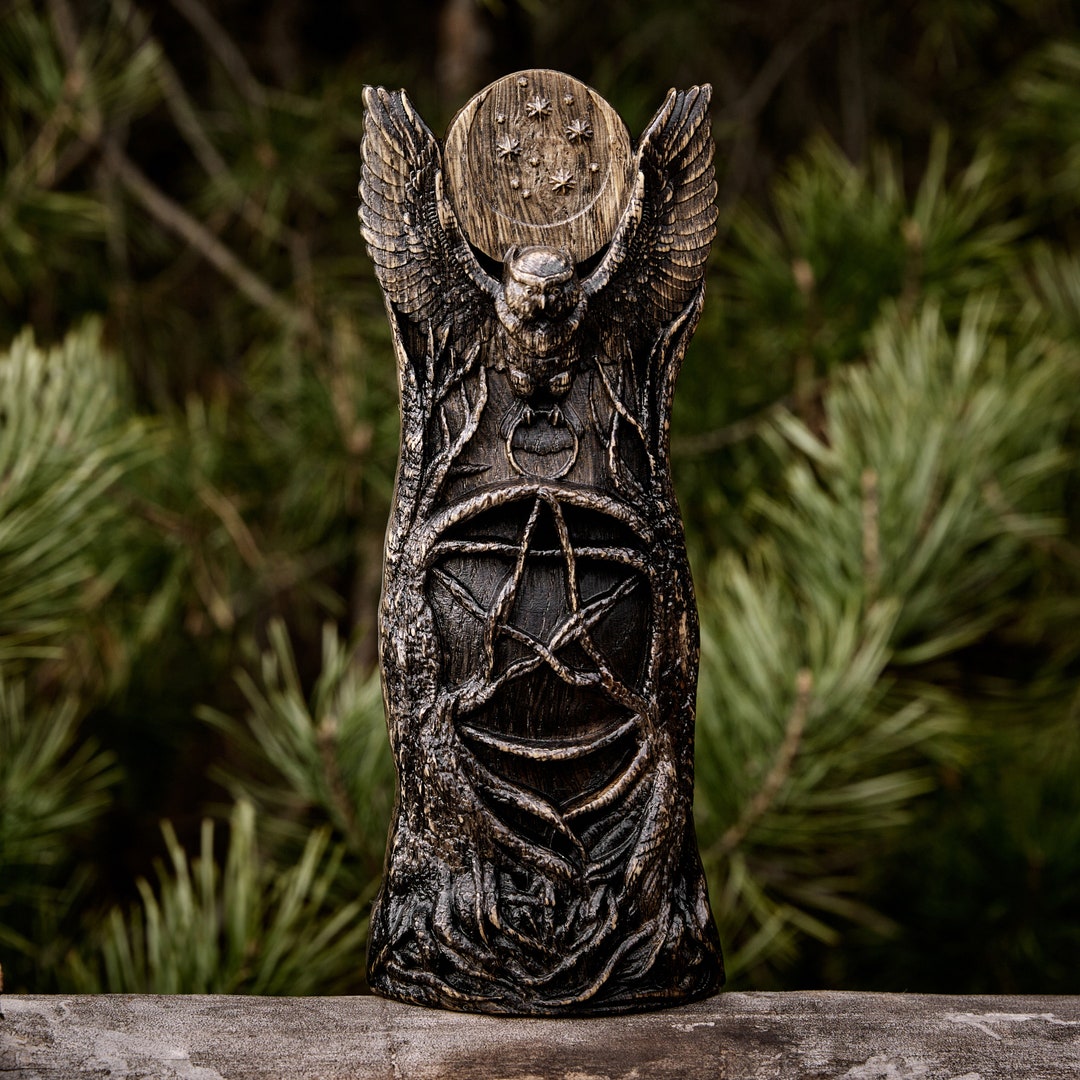 Hecate's Owl Statue, Greek Goddess, Pagan Paganism God Altar Sculpture ...