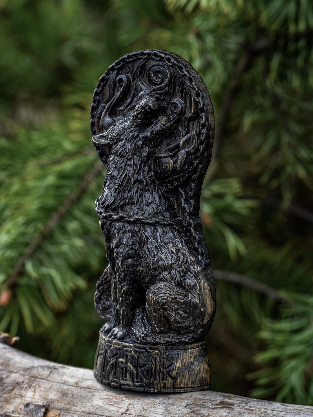 Fenrir Statue: Norse Pagan Altar Hand-carved Decor - Etsy