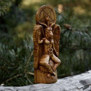 Hand-carved Baphomet Statue | Altar Decor, Pagan Witchcraft, Esoteric ...