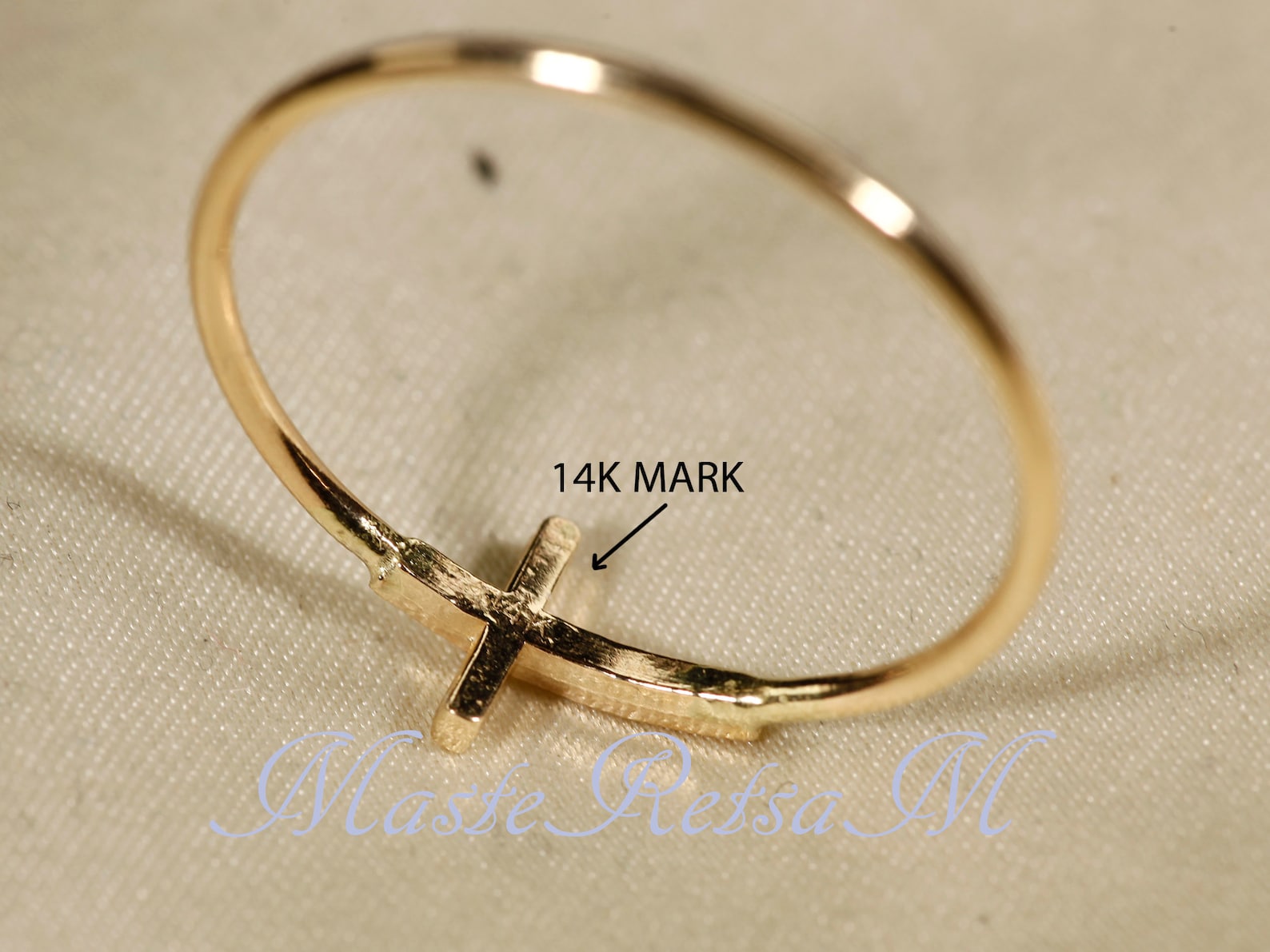 14k Solid Gold Cross Ring - Religious Jewelry for Men/women - Etsy