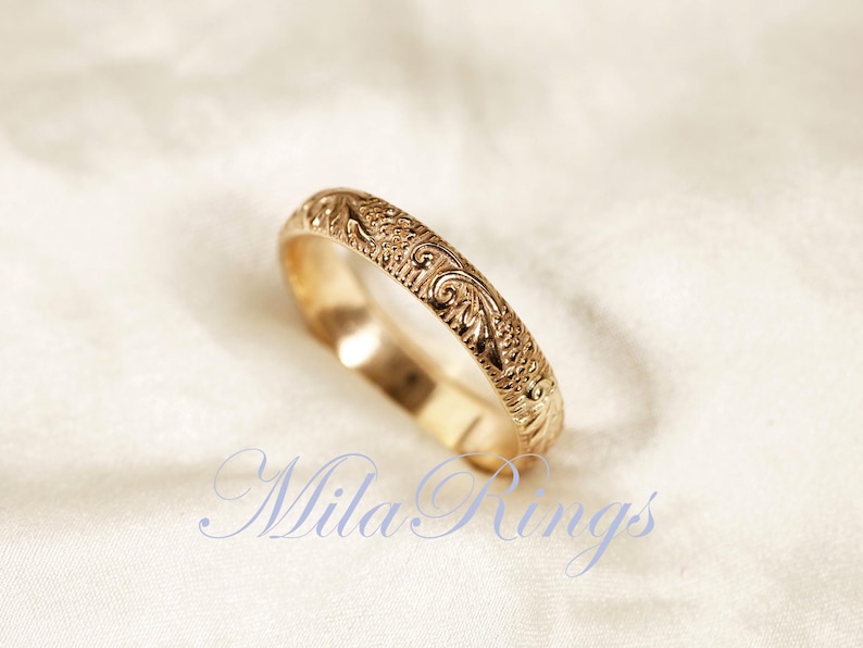 14k Gold Filled Texture Ring 3.8mm Width ZP-166 - Etsy