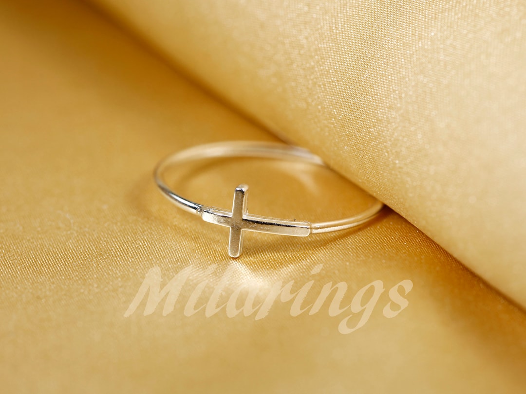 925 Sterling Silver Cross Ring, Religious Ring - Etsy