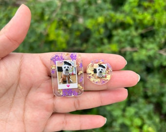 Personalized Photo Mini Keychain customize W/your Photo, Resin Photo ...