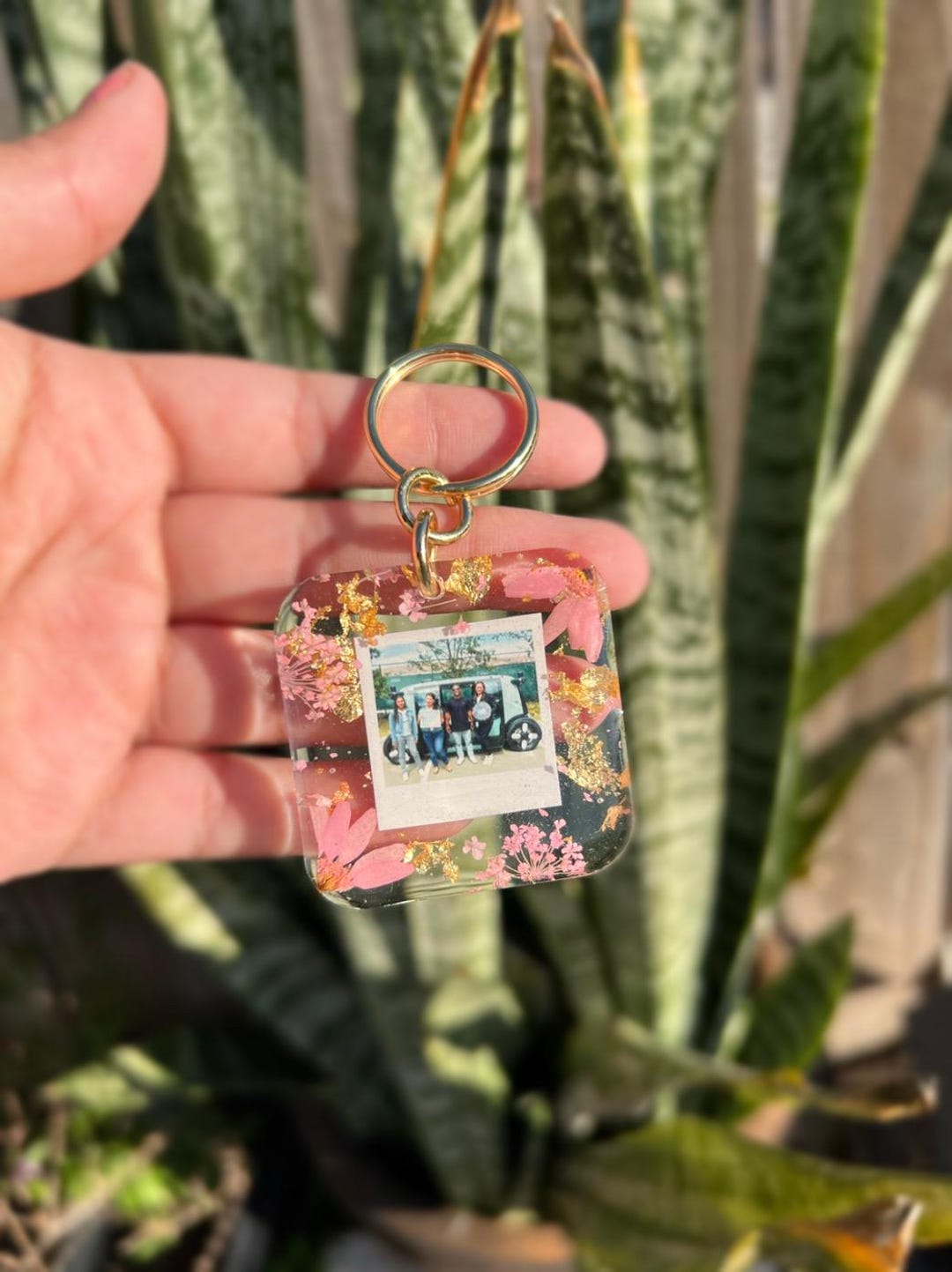Personalized Photo Square Keychain -customize W/your Photo, Resin Photo ...