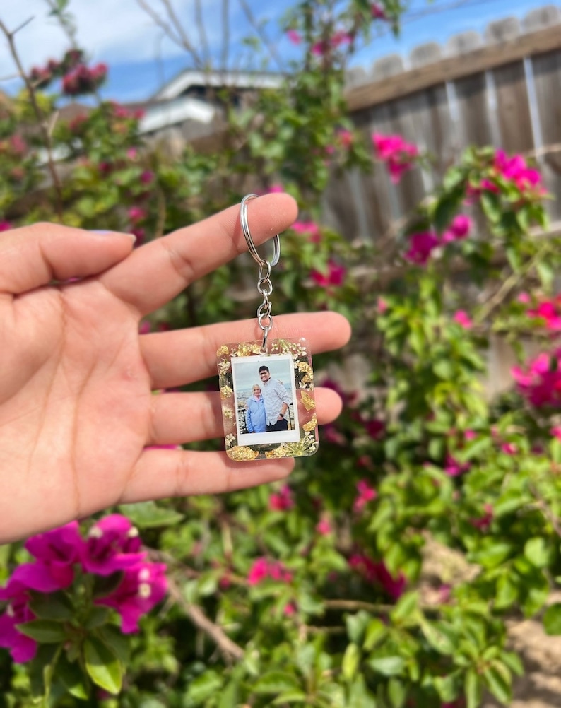 Personalized Photo Keychain -customize W/your Photo, Resin Photo ...