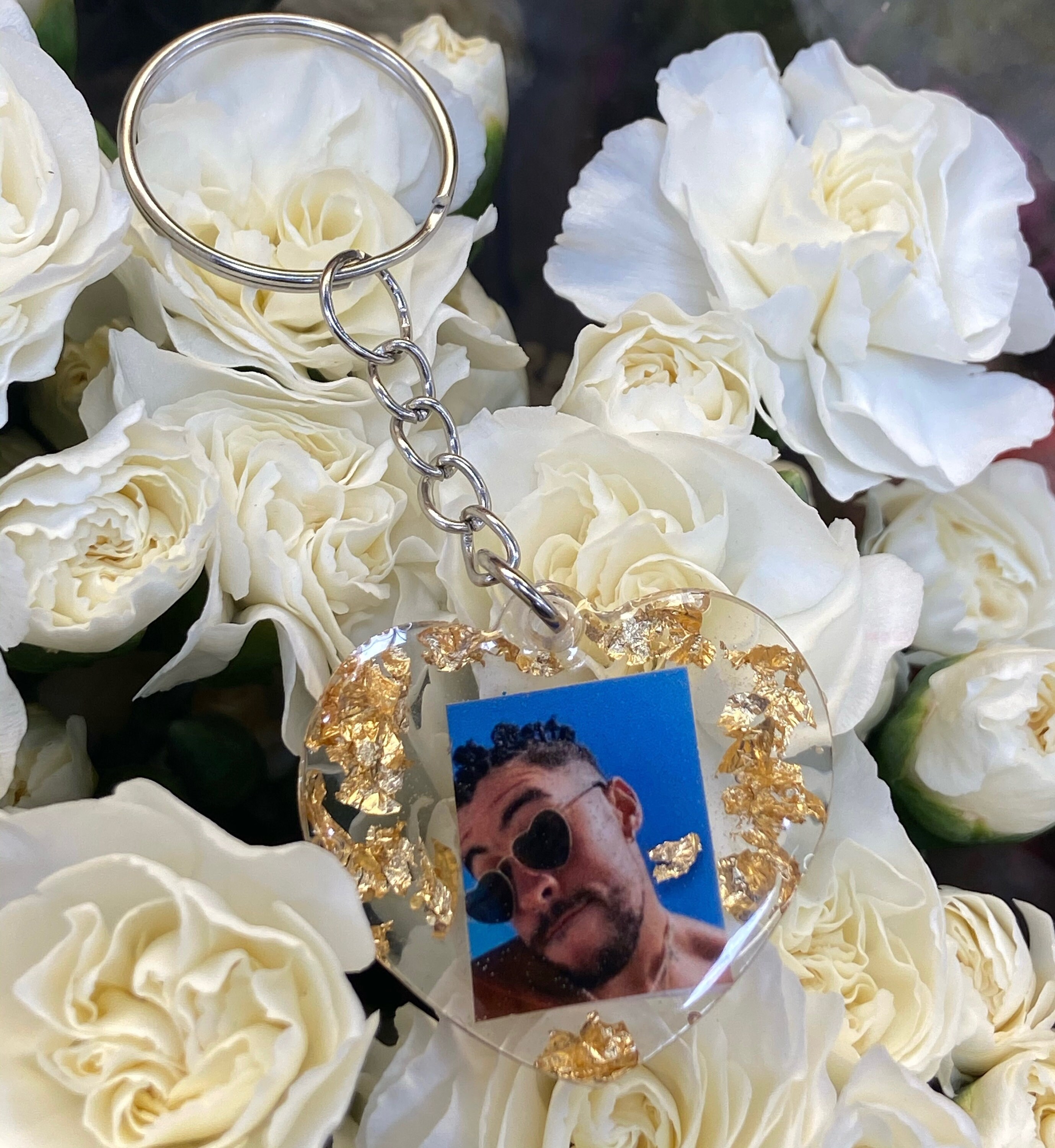 Bad Bunny Heart Keychain and Bad Bunny Sticker, Heart Resin Keychain ...