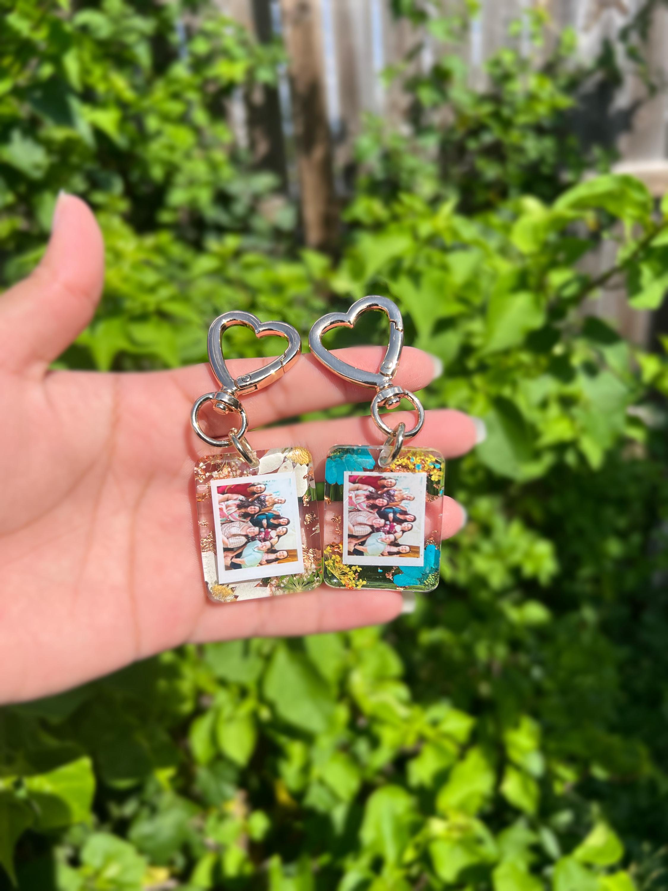 Personalized Photo Keychain -customize W/your Photo, Resin Photo ...