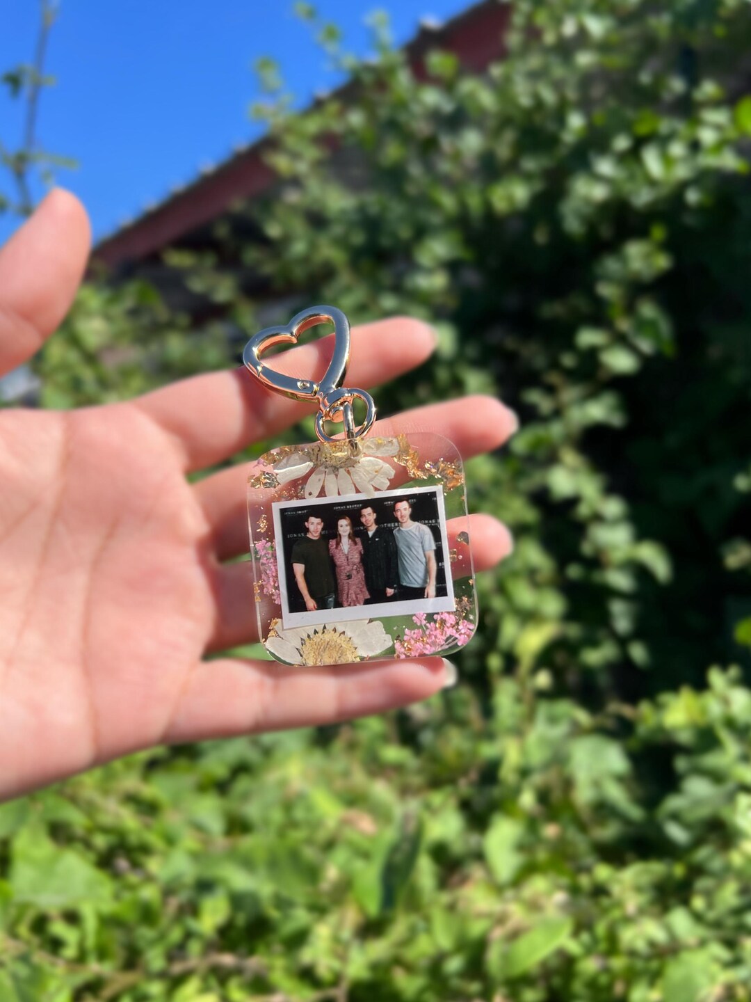 Personalized Photo Keychain With Heart Clasp -customize W/your Photo ...