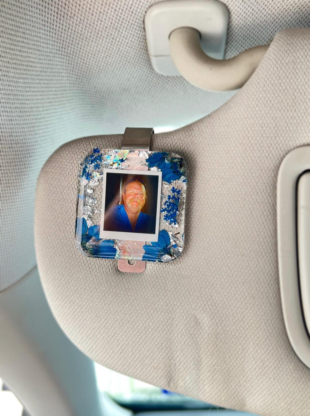 Personalized Photo Car Visor Clip, Resin Photo Car Accessory, Sun Visor ...