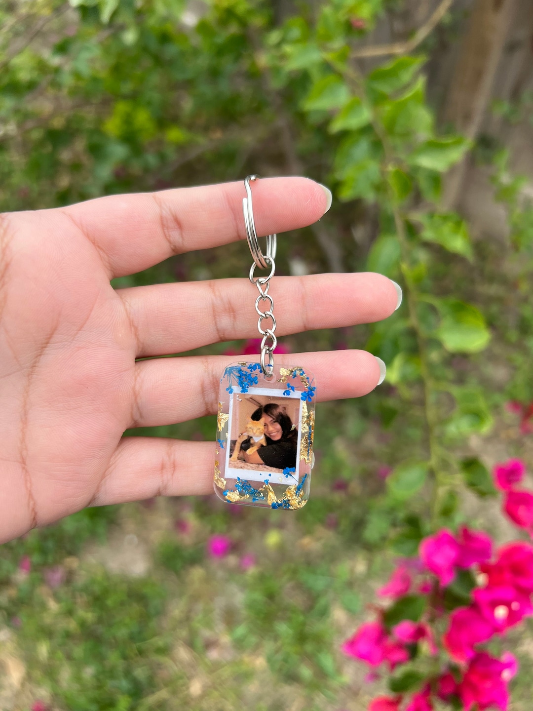 Personalized Photo Keychain -customize W/your Photo, Resin Photo ...