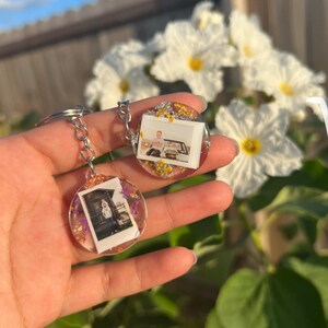 Personalized Photo Keychain -customize W/your Photo, Resin Photo ...