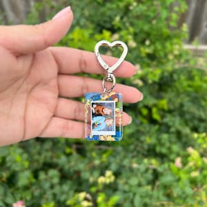 Personalized Photo Heart Keychain -customize W/your Photo, Resin Photo ...