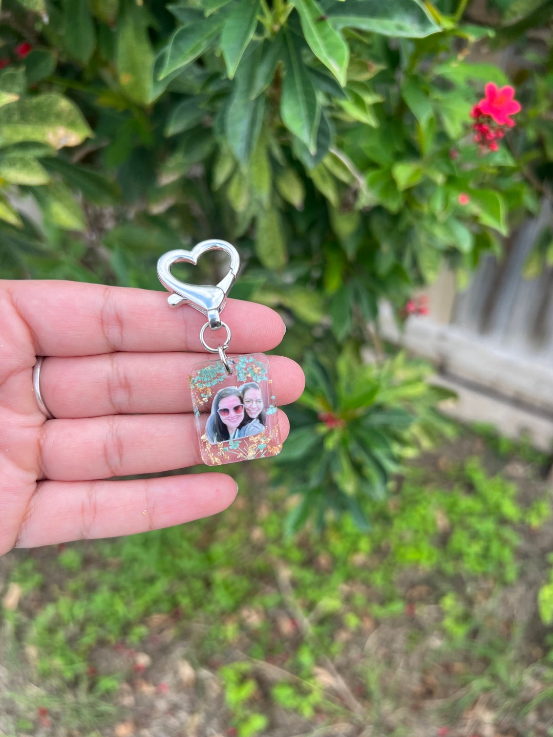 Personalized Photo Mini Heart Keychain -customize W/your Photo, Resin ...