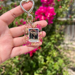Personalized Photo Keychain With Lettering, Bridesmaids, Custom Resin ...