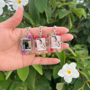 Personalized Photo Keychain -customize W/your Photo, Resin Photo ...
