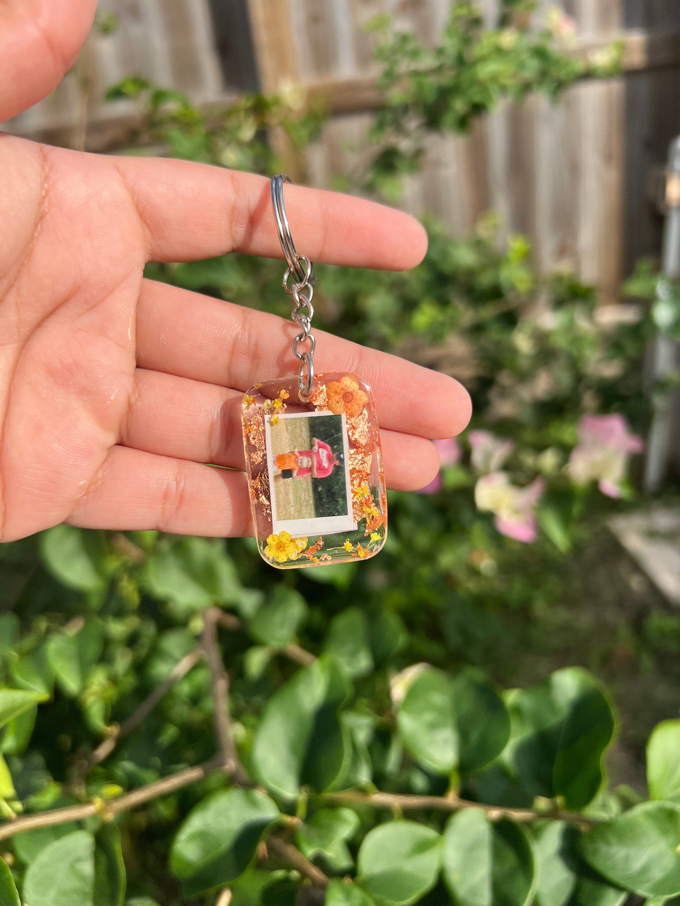 Personalized Photo Keychain -customize W/your Photo, Resin Photo ...