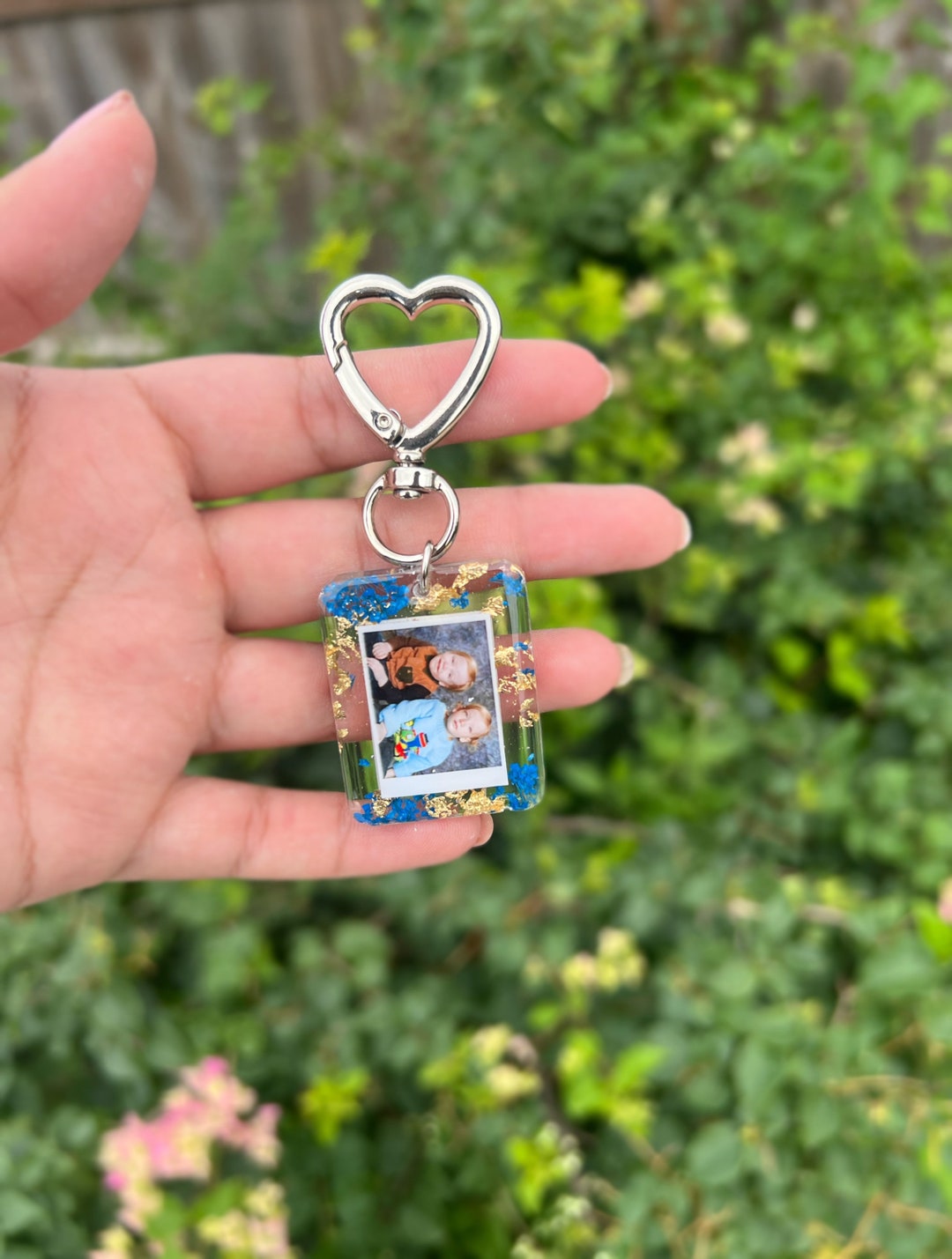 Personalized Photo Heart Keychain -customize W/your Photo, Resin Photo ...