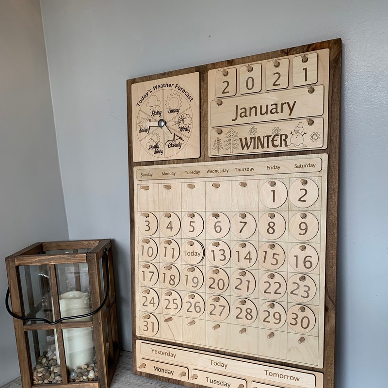 Wooden Calendar - Etsy