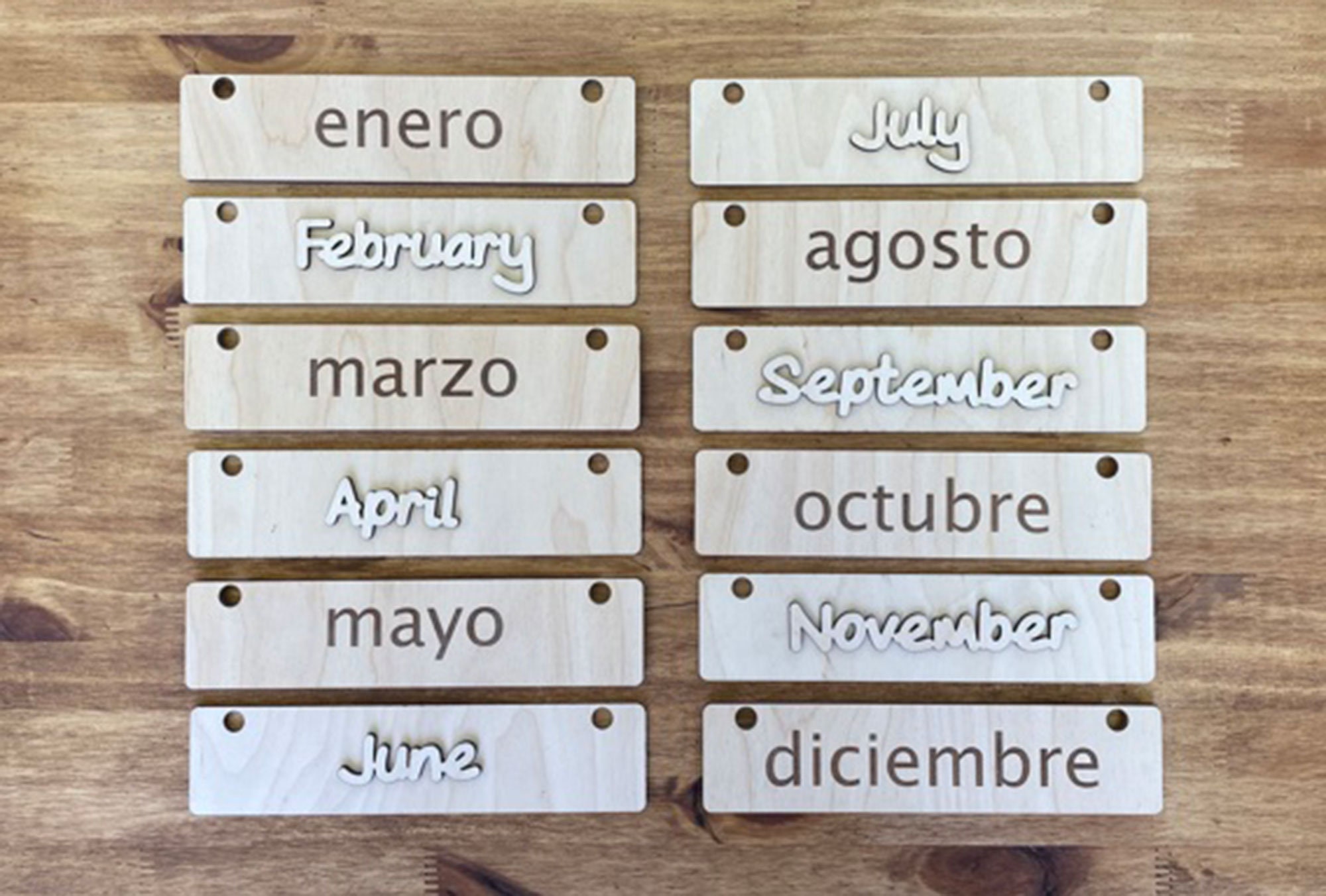 16" X 24" Bilingual Spanish-english | Perpetual Calendar | Home ...