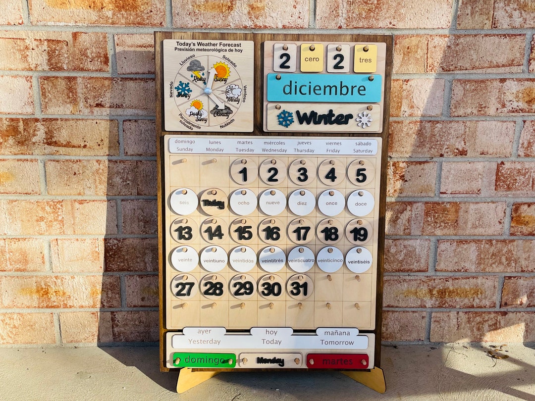 16" X 24" Bilingual Color Spanish-english | Perpetual Calendar | Home ...