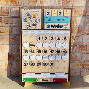 16" X 24" Bilingual Color Spanish-english | Perpetual Calendar | Home ...