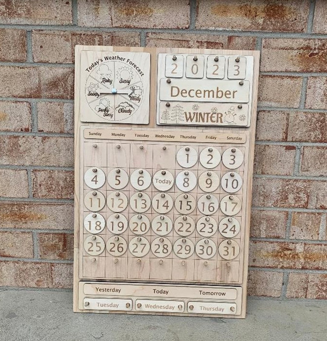16 X 24 Unstained Natural Wood Calendar - Etsy