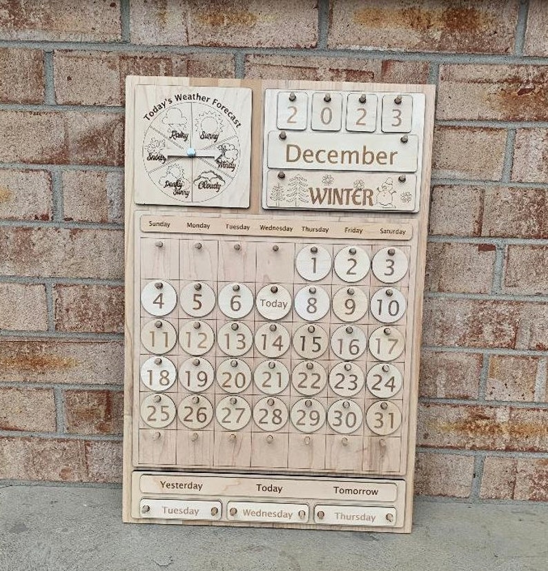 16 X 24 Unstained Natural Wood Calendar - Etsy