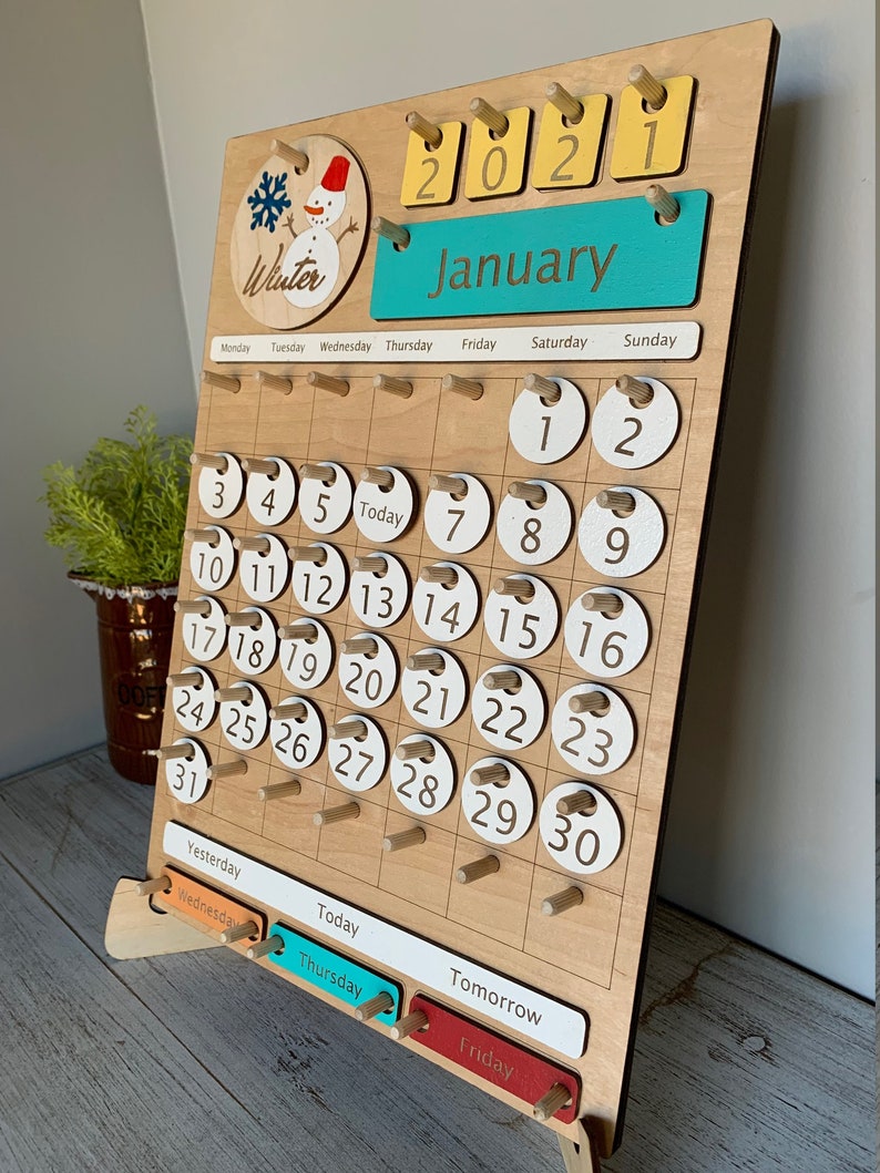 Perpetual Calendar Stand Wooden Stand Collapsible Stand - Etsy