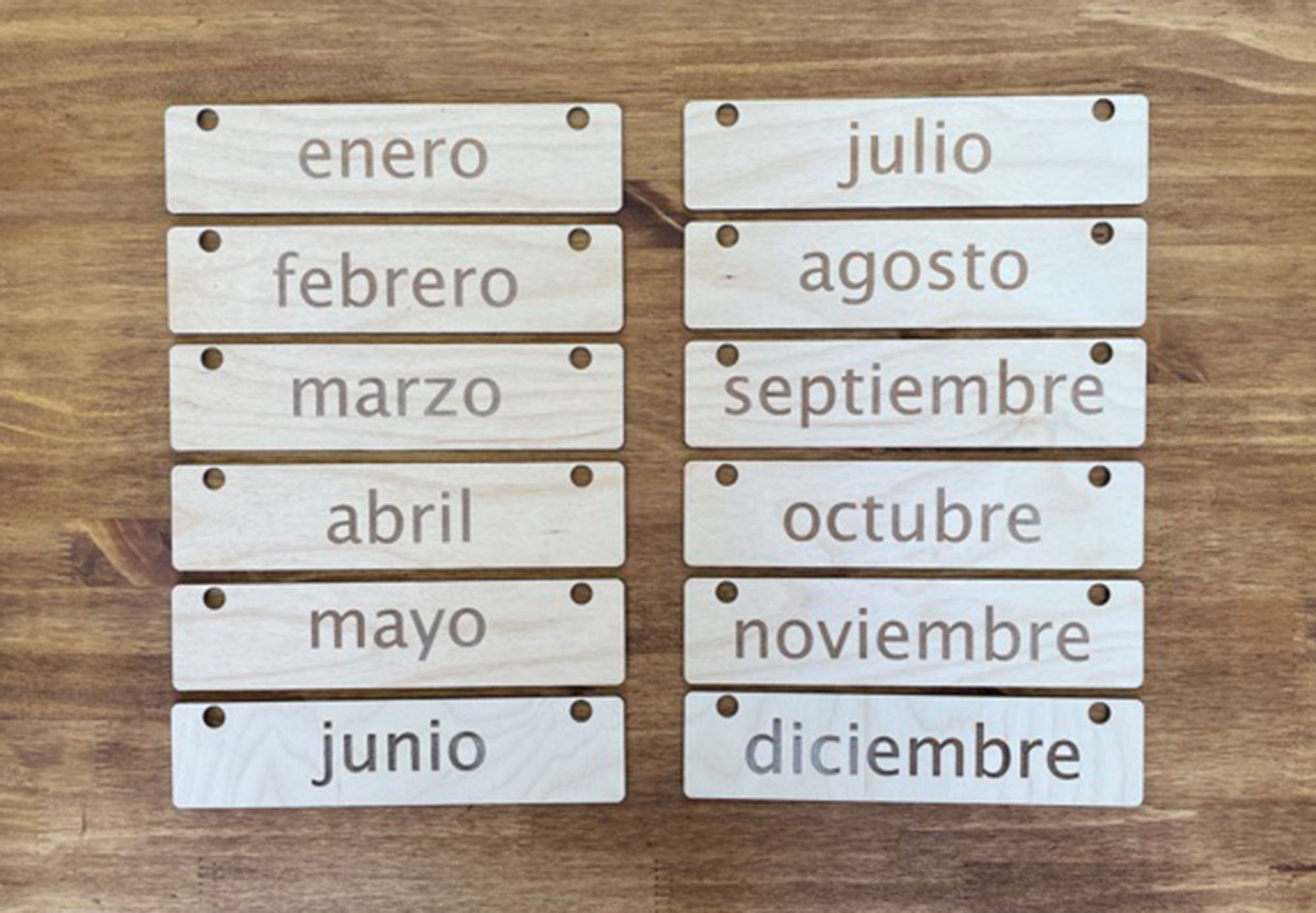 16" X 24" Spanish Natural Wooden Calendar | Perpetual Calendar | Home ...